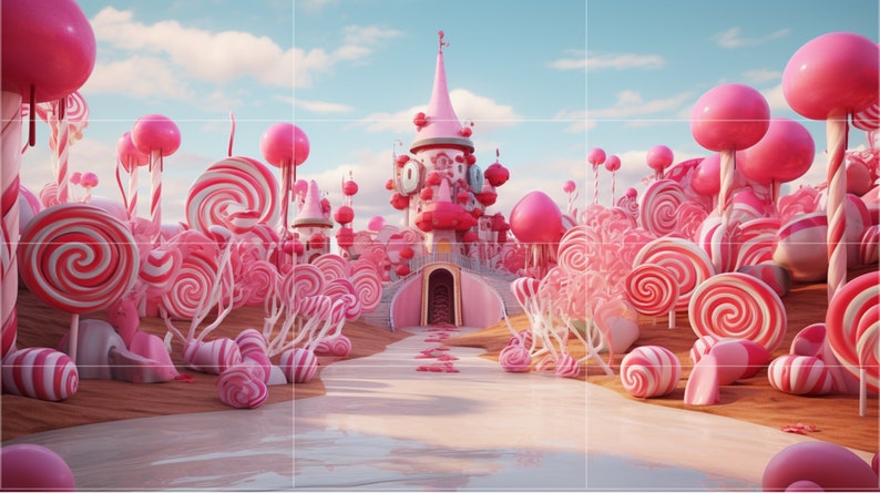 Candy Land Digital Backdrop, Digital Background, Candy Land Background ...