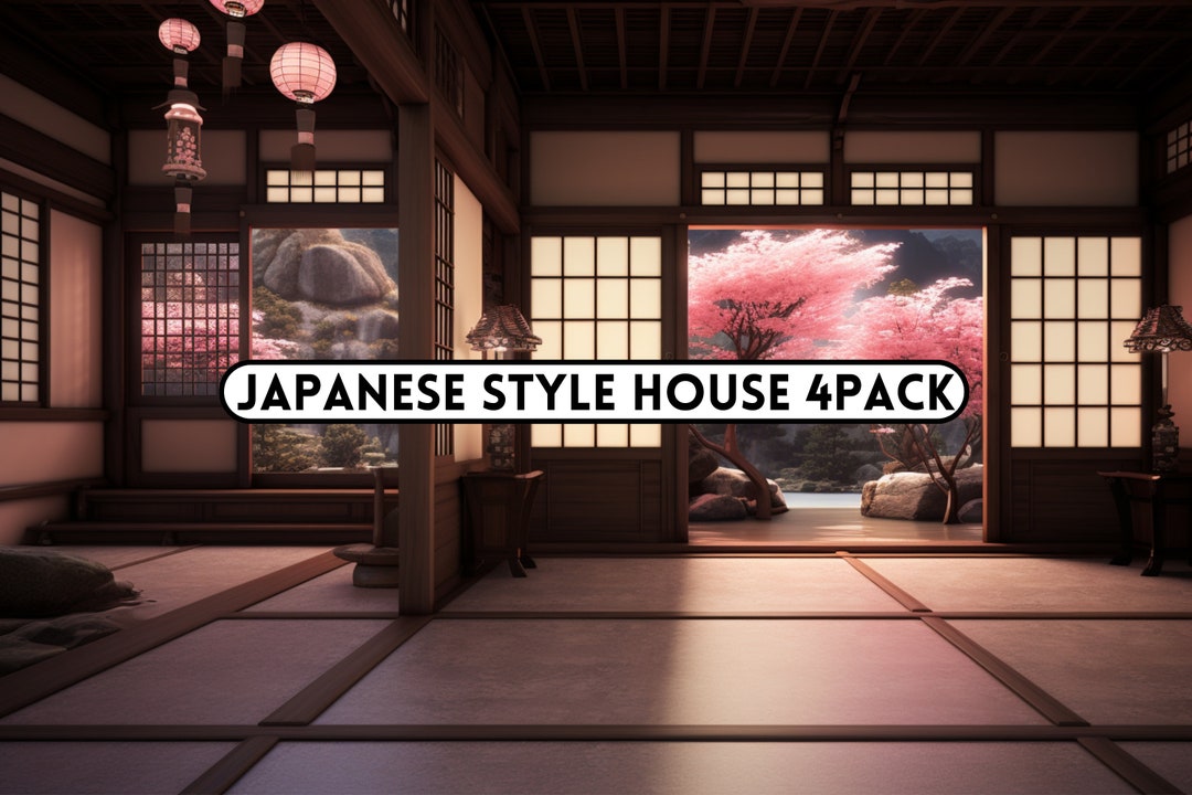 Japanese House Digital Backdrop, Digital Background, Japanese Decor ...