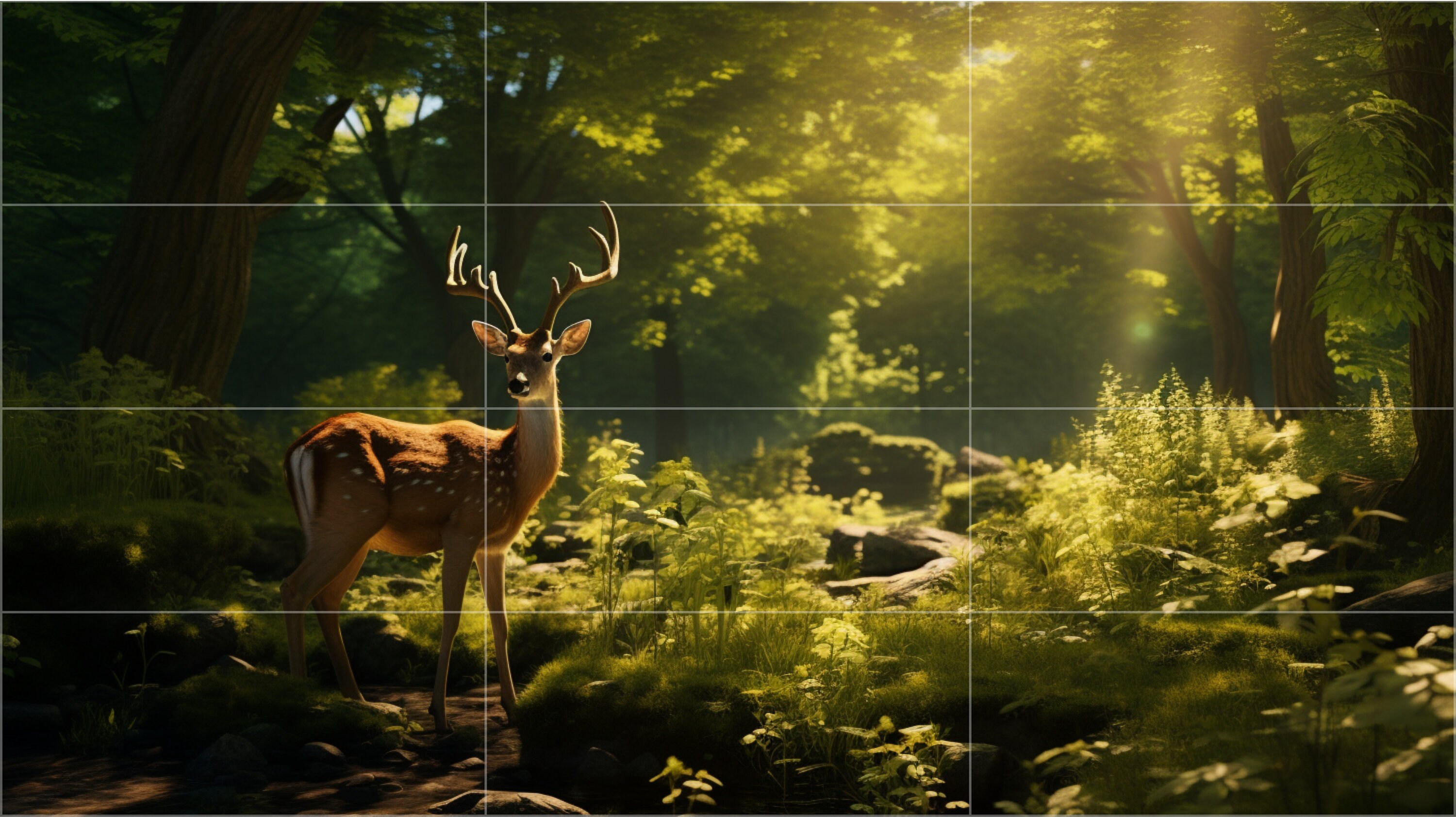 Dear in Nature Digital Backdrop, Digital Background, Nature Summer ...