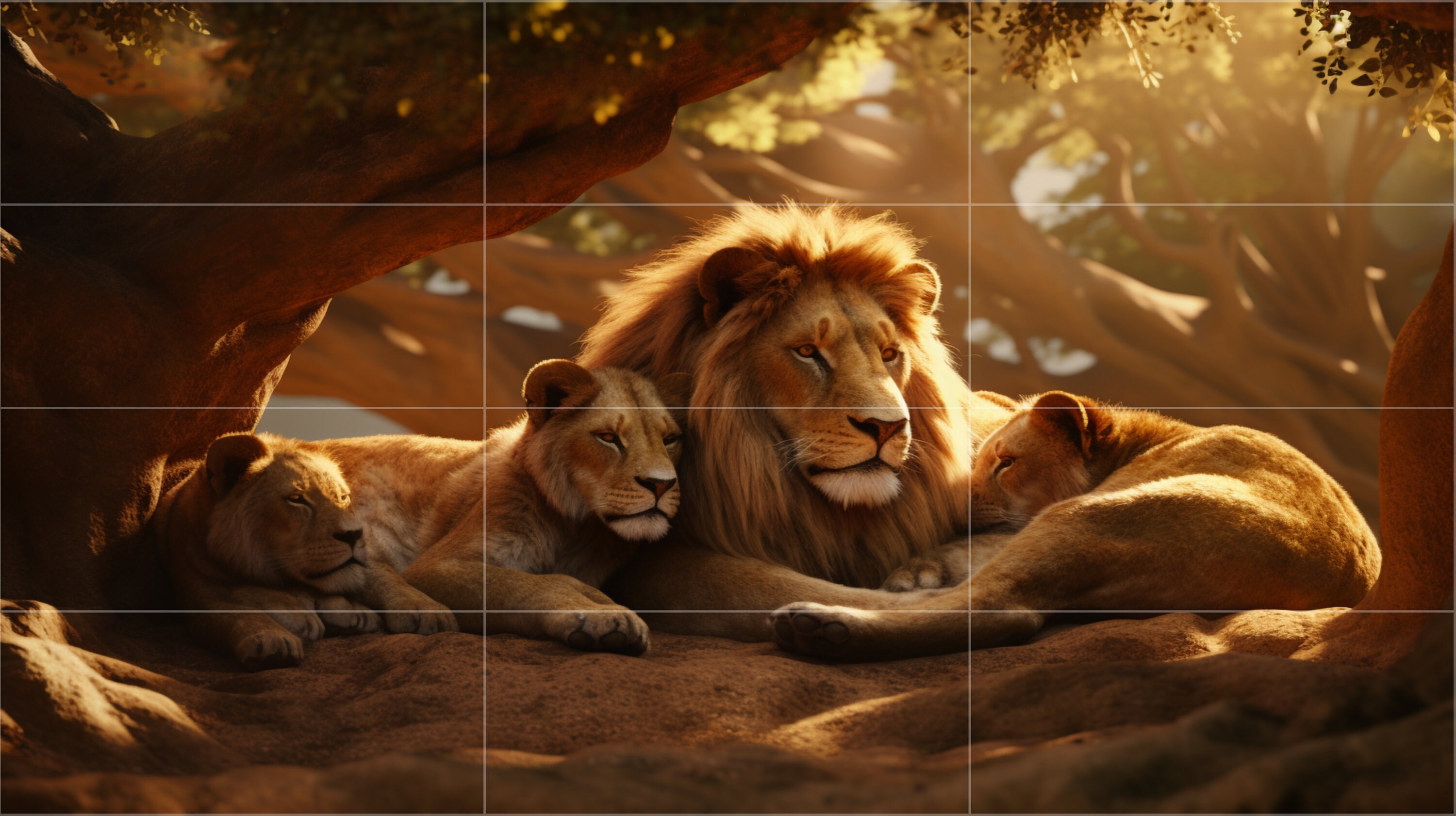 Lion Digital Backdrop, Digital Background, Lion Nature Background for ...
