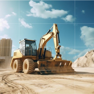 Construction Sight Digital Backdrop, Digital Background, Construction ...
