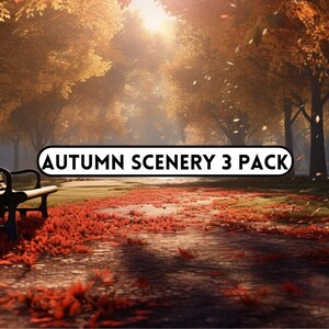 Autumn Scenery Digital Backdrop, Digital Background, Fall Background ...