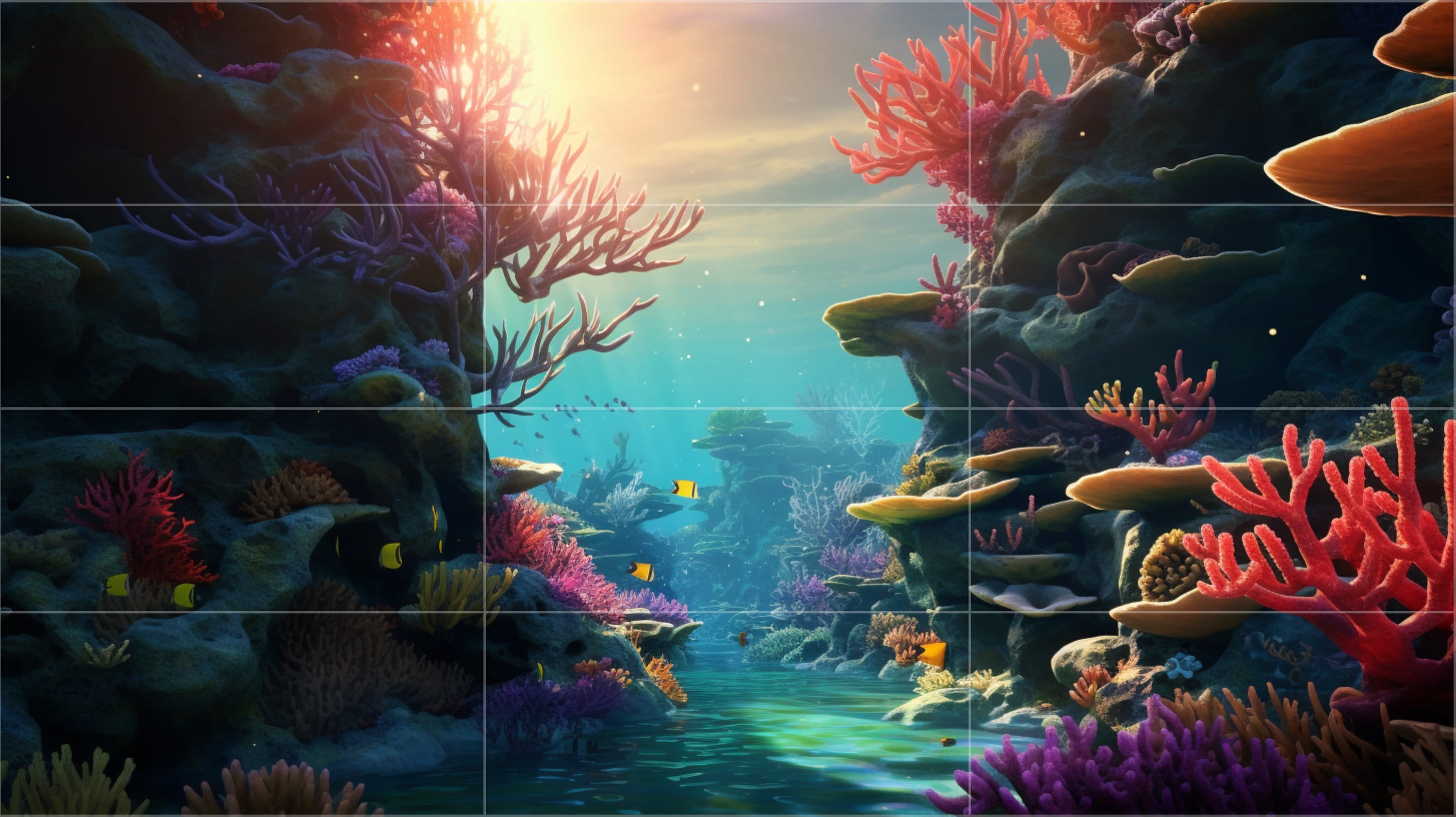 Underwater Digital Backdrop, Digital Background, Marine Life Background ...