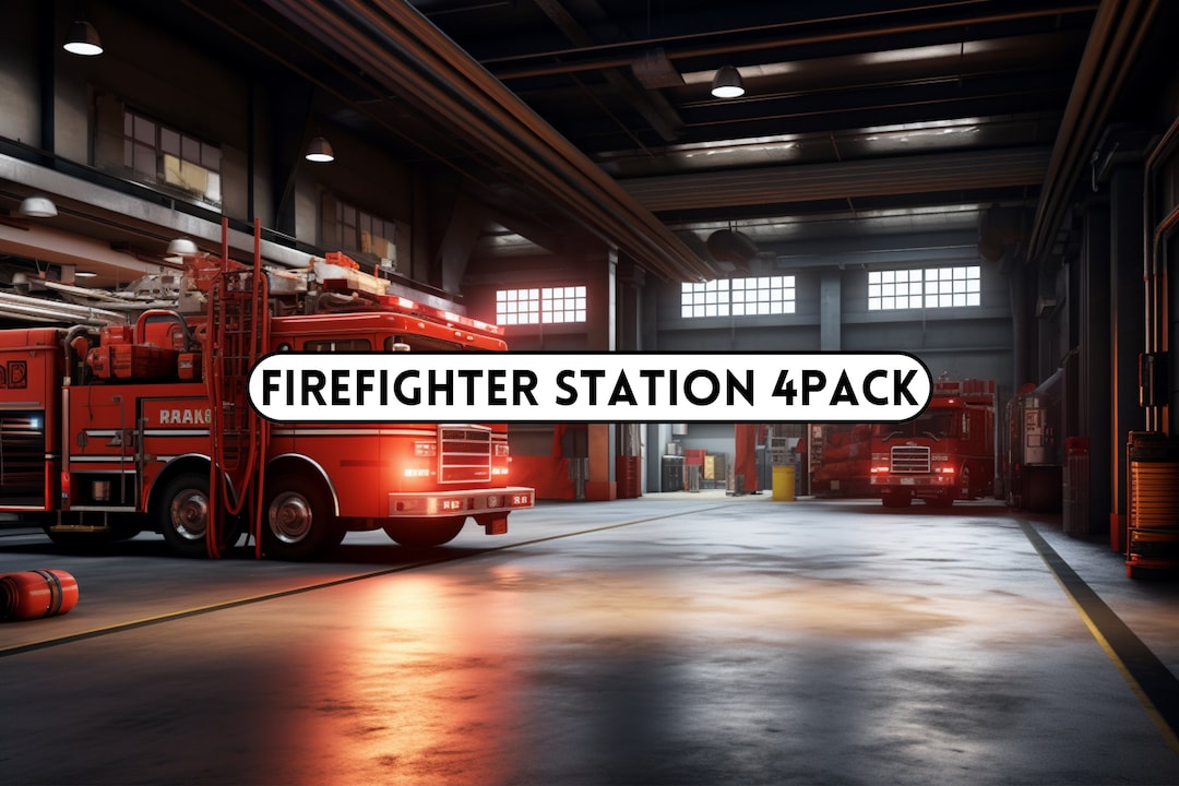 Firefighter Digital Backdrop, Digital Background, Firefighter ...