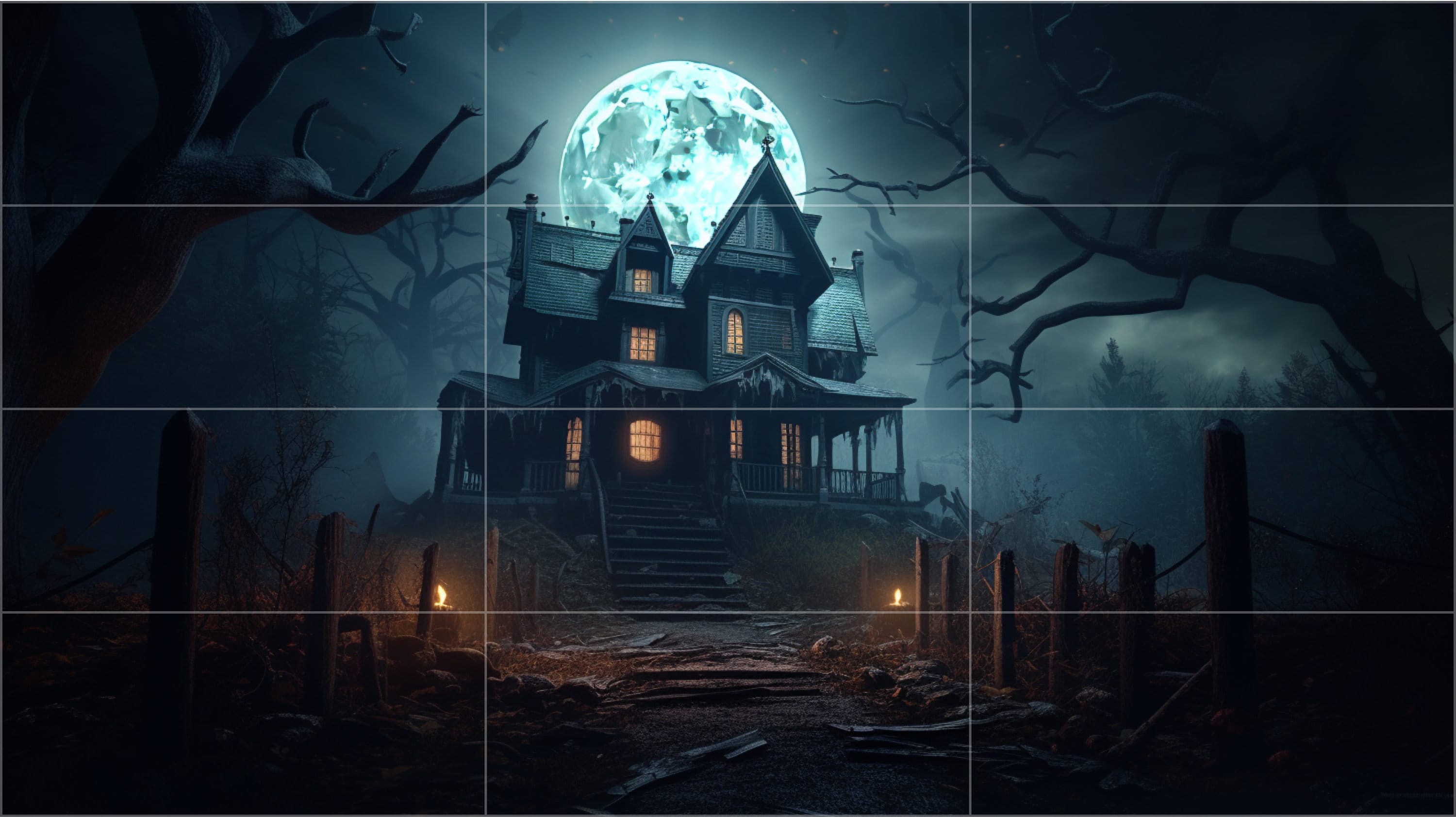 Haunted House Digital Backdrop, Digital Background, Haunted House ...