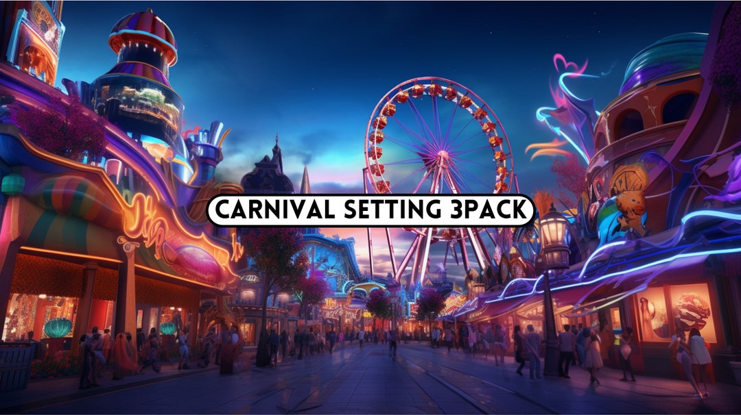Carnival Digital Backdrop, Digital Background, Vibrant Carnival ...