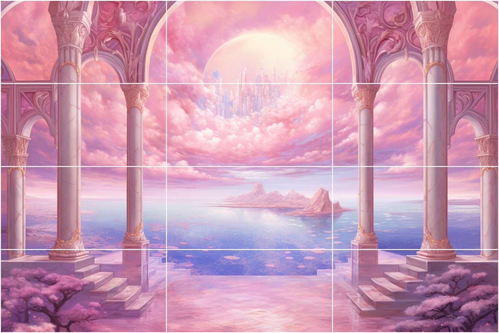 Pink Hevan Digital Backdrop, Digital Background, Pink Background for ...