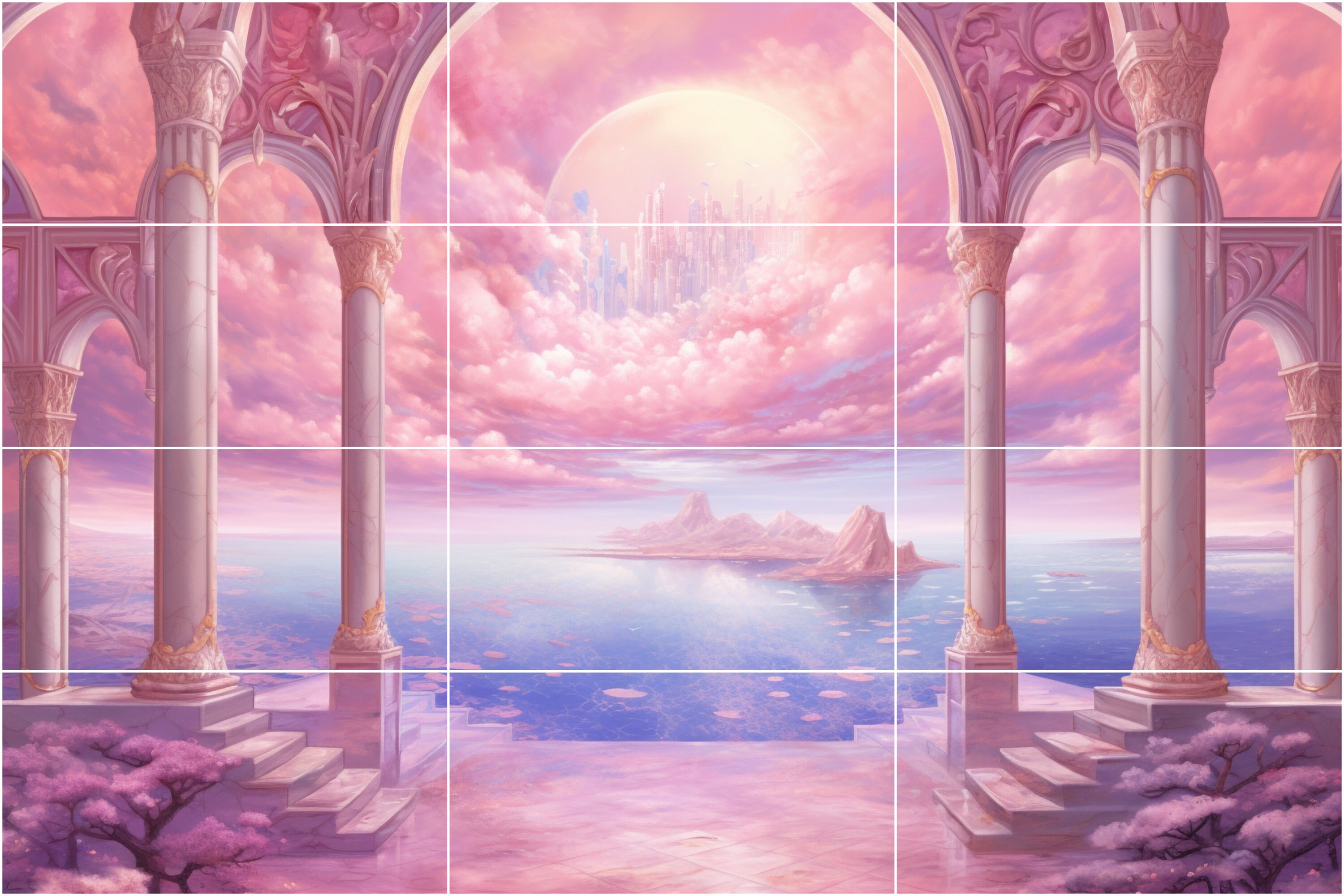 Pink Hevan Digital Backdrop, Digital Background, Pink Background for ...