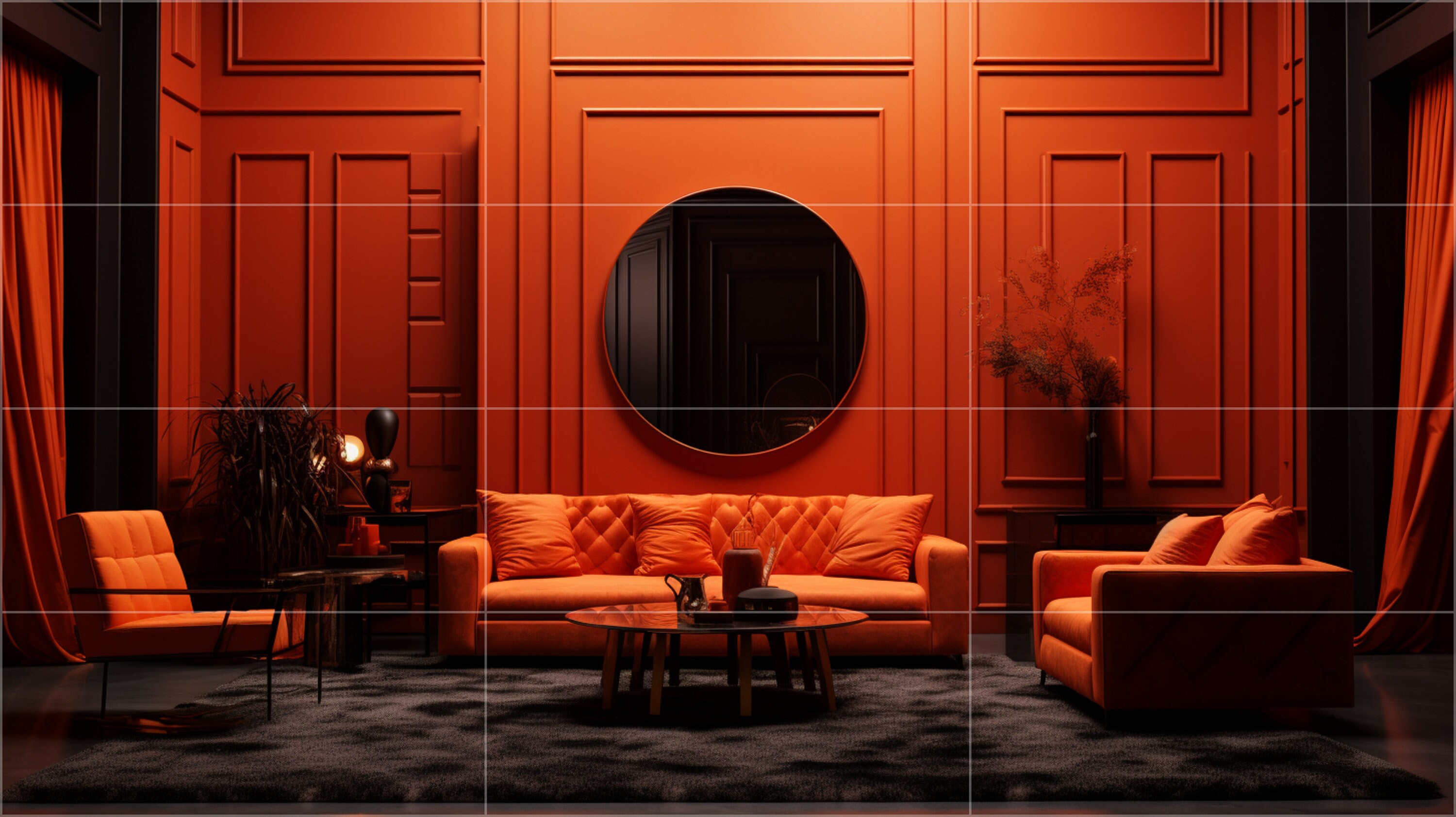 Orange Room Digital Backdrop, Digital Background, Orange Room ...