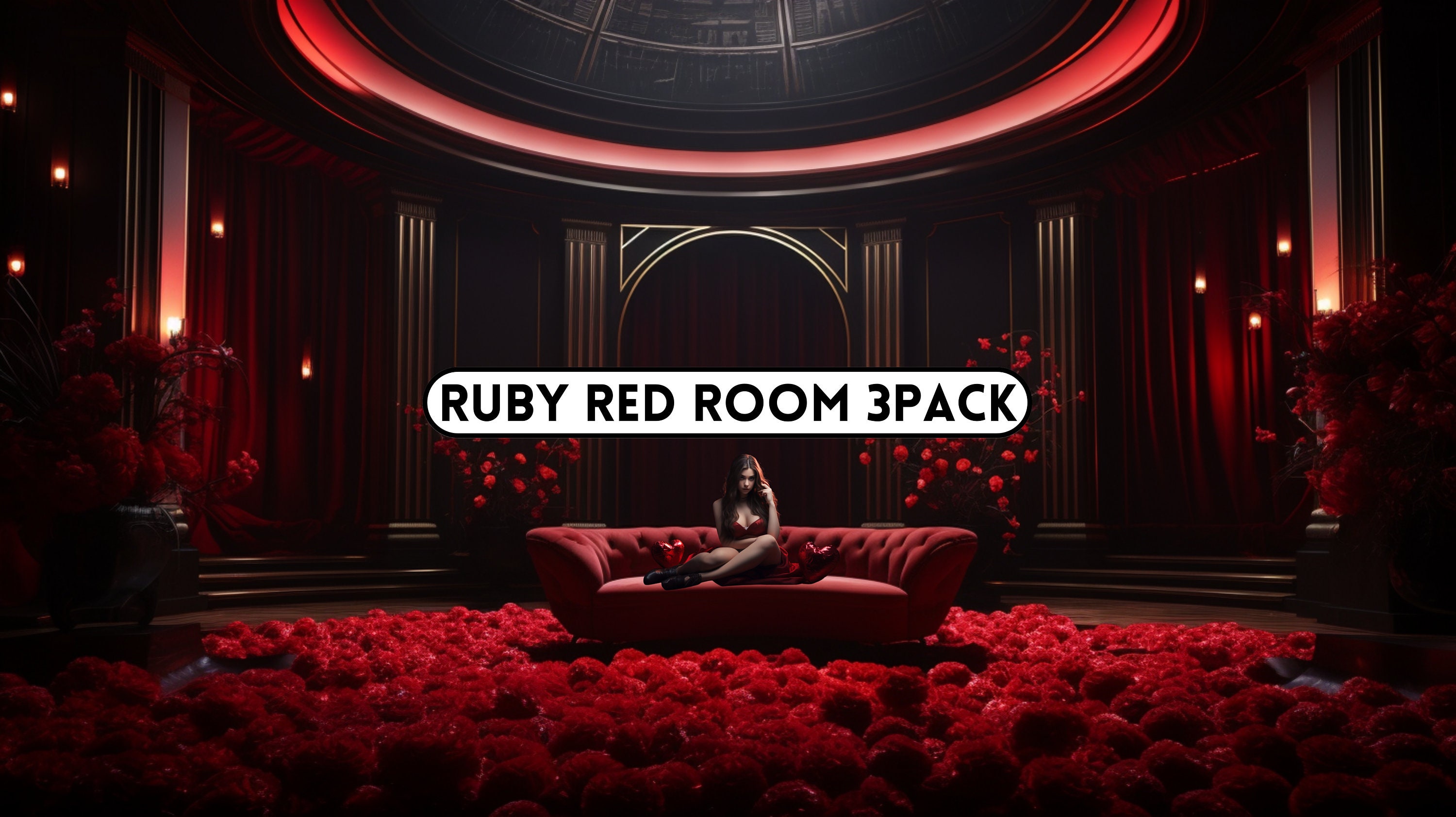 Ruby Red Room Digital Backdrop, Digital Background, Red Room Decor ...