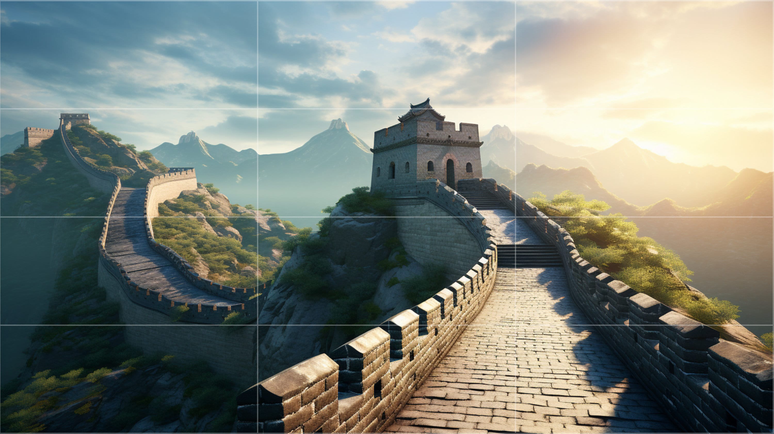 The Great Wall of China Digital Backdrop, Digital Background, Wall ...