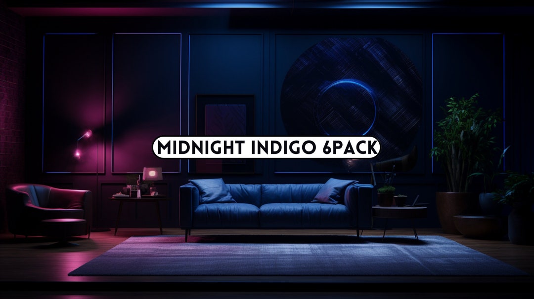 Midnight Indigo Room Digital Backdrop, Digital Background, Blue Room ...
