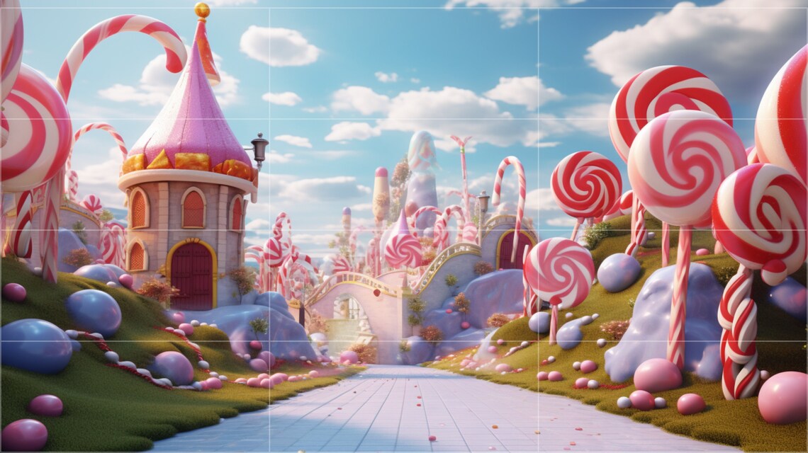 Candy Land Digital Backdrop, Digital Background, Candy Land Background ...