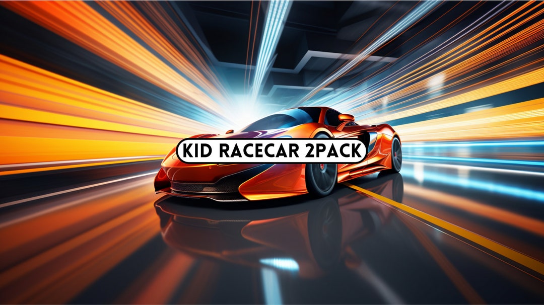 Kid Racecar Digital Backdrop, Digital Background, Racecar Background ...