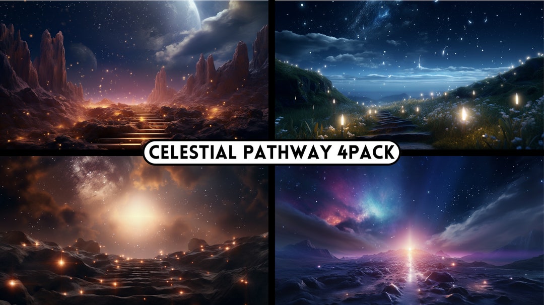 Celestial Pathway Digital Backdrop, Digital Background, Magical ...