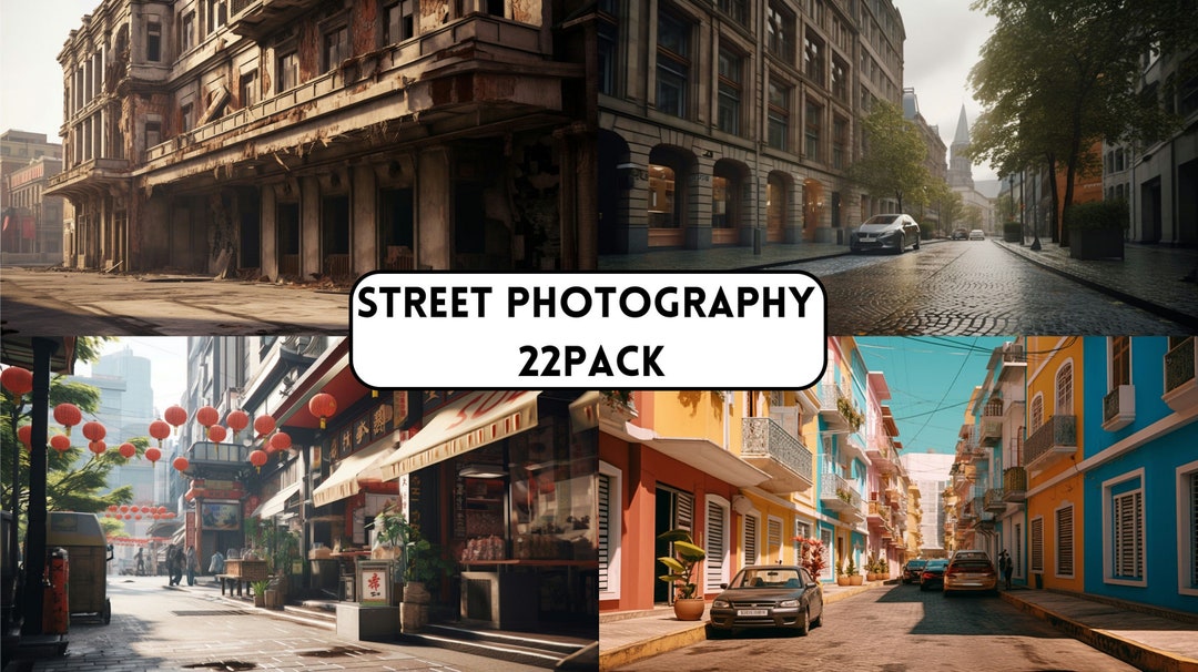 Street Photography Digital Backdrop, Digital Background, Street ...