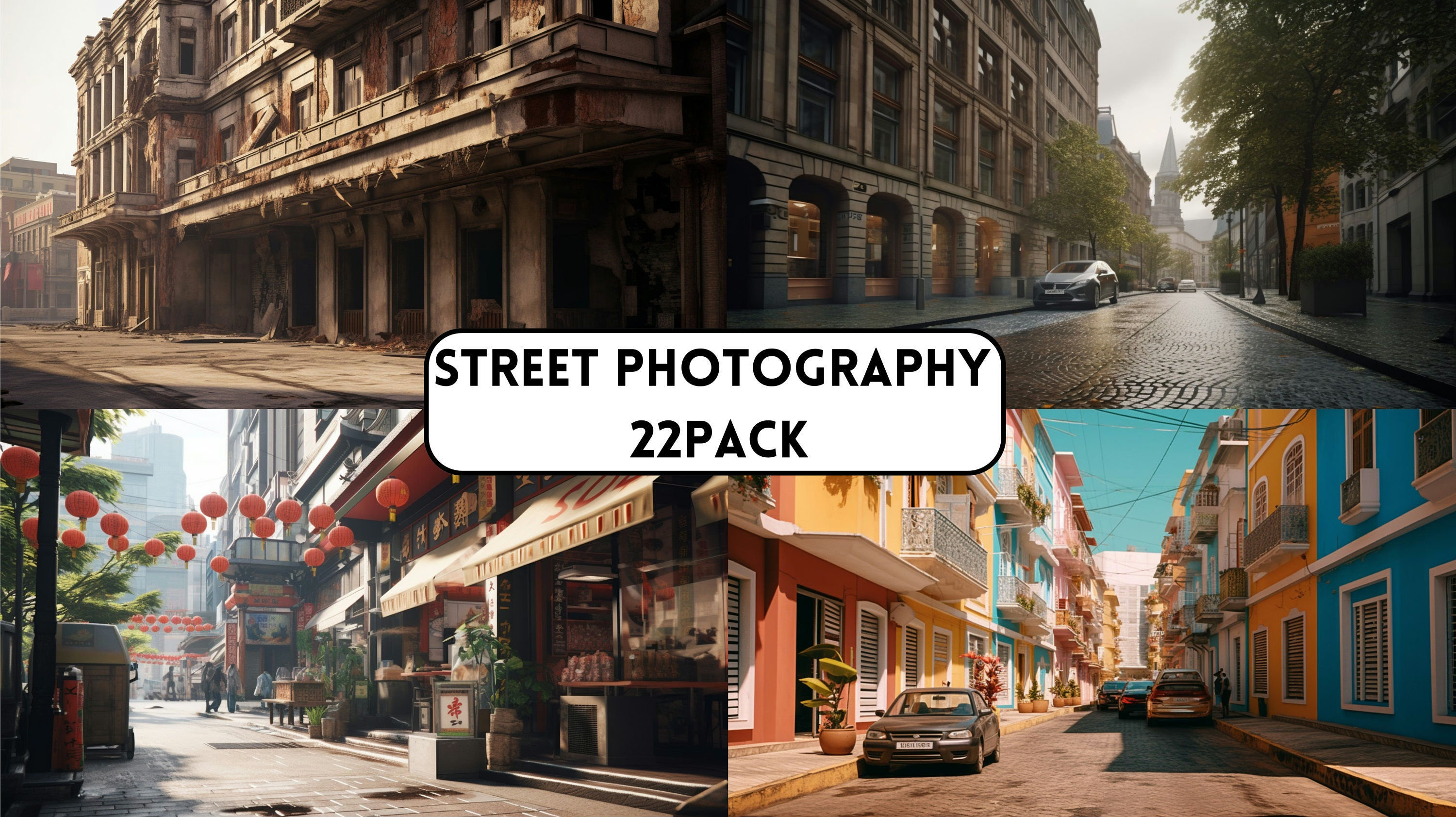 Street Photography Digital Backdrop, Digital Background, Street ...