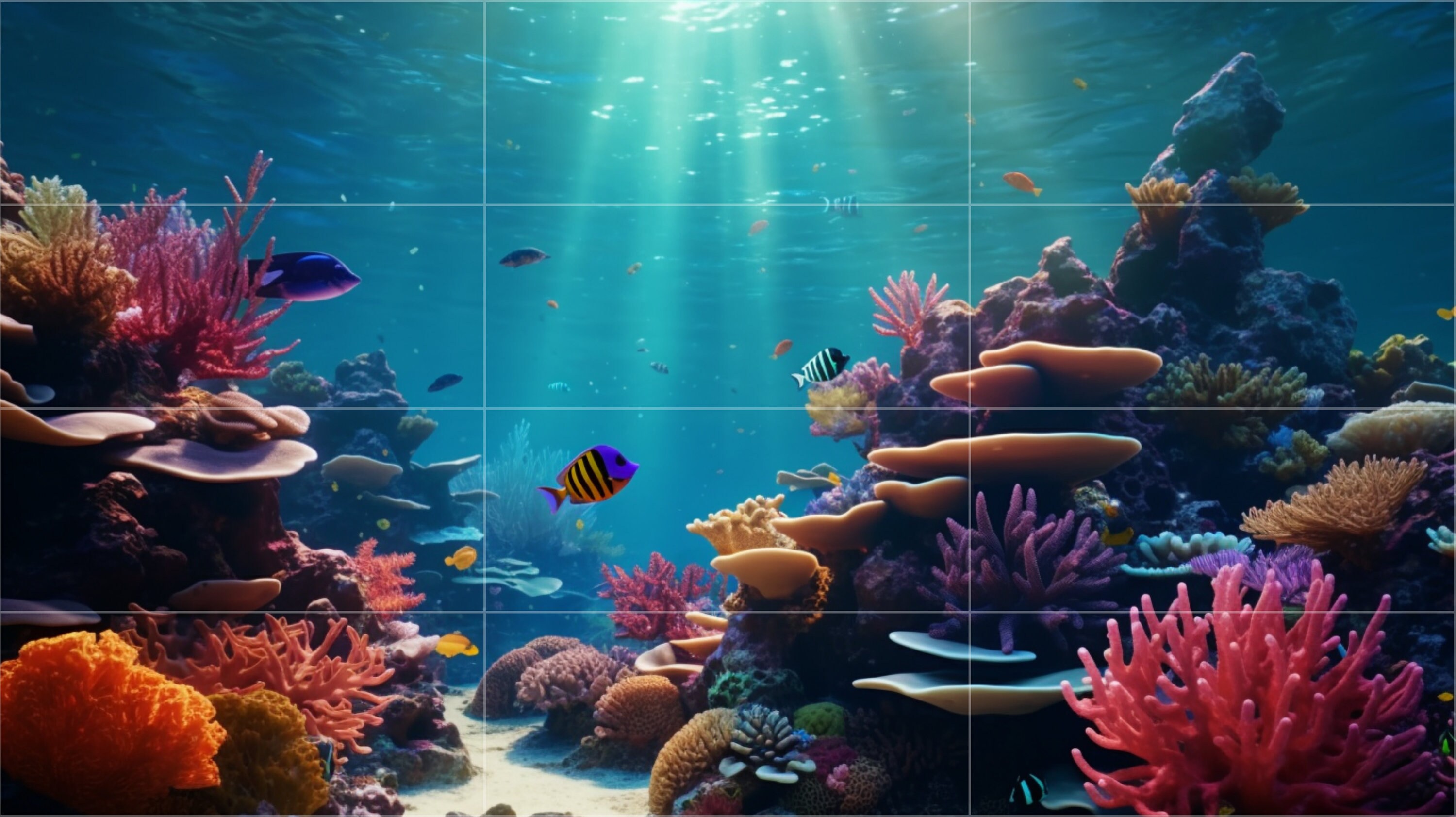 Underwater Digital Backdrop, Digital Background, Marine Life Background ...