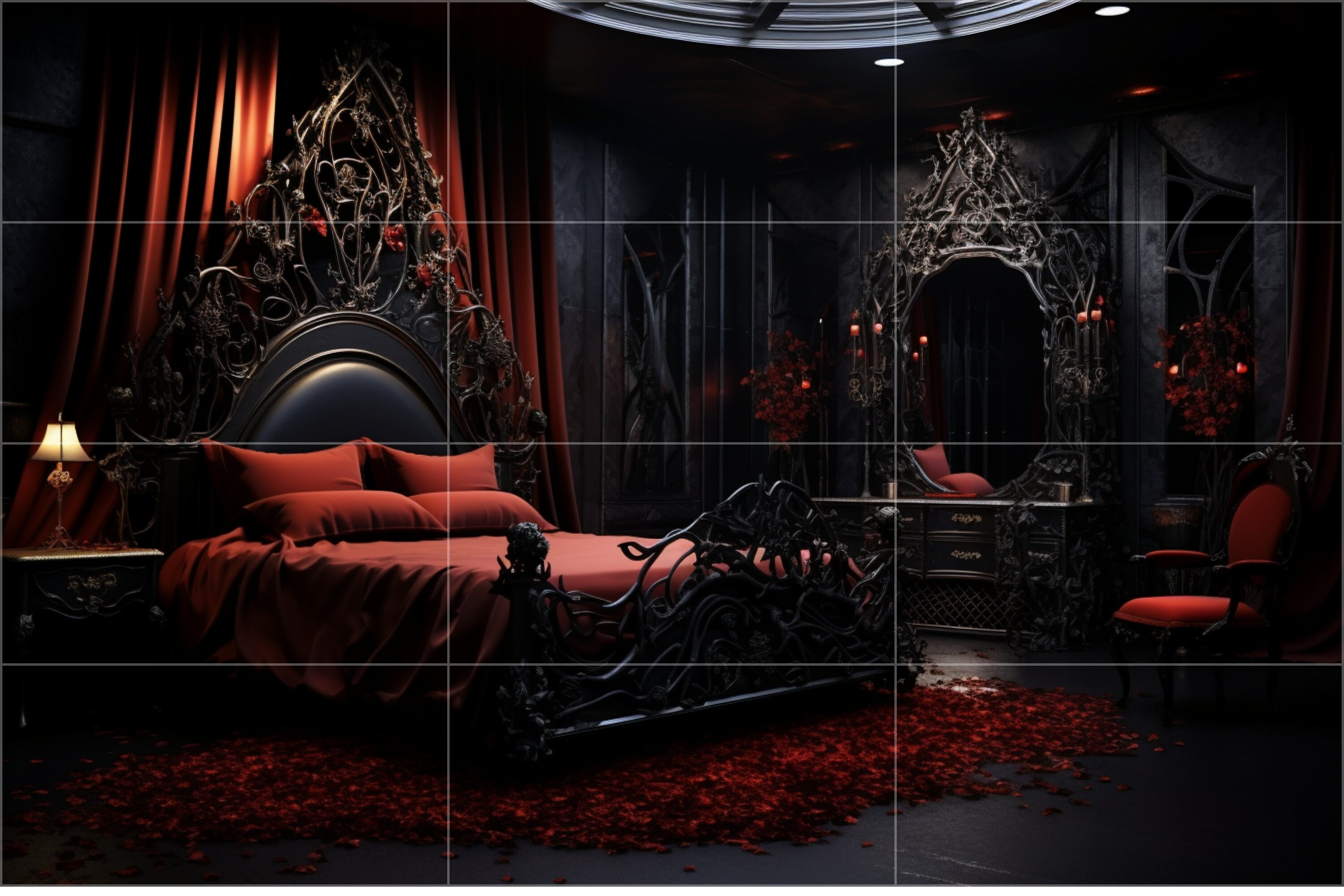 Gothic Bed Room Digital Backdrop Digital Background Black - Etsy