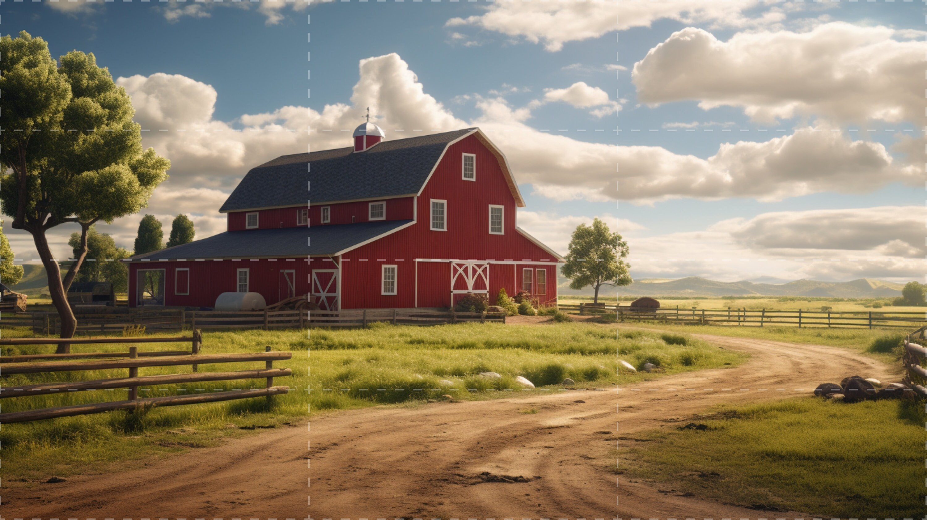 Farm Digital Backdrop, Digital Background, Farm With a Barn Background ...