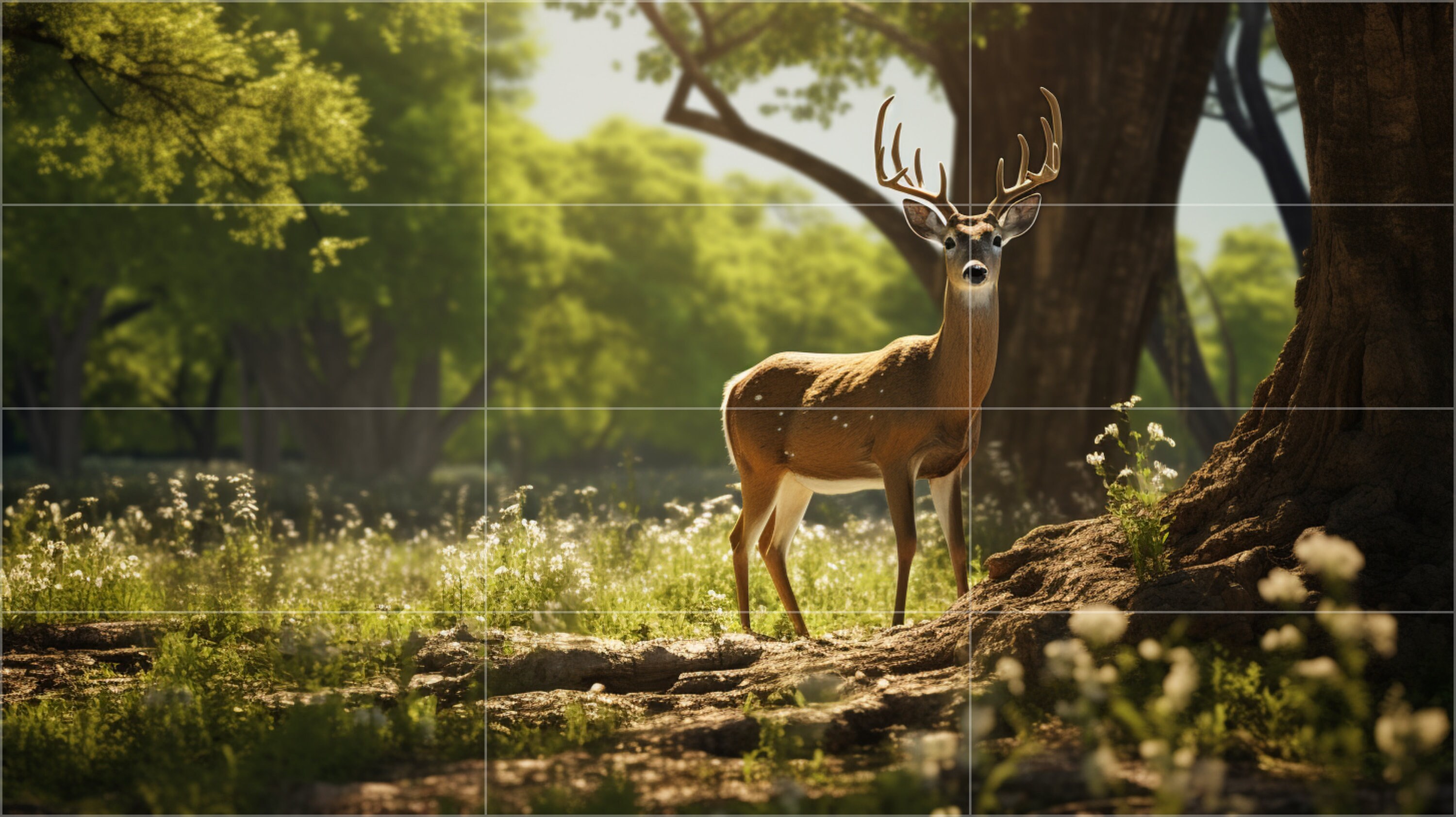 Dear in Nature Digital Backdrop, Digital Background, Nature Summer ...