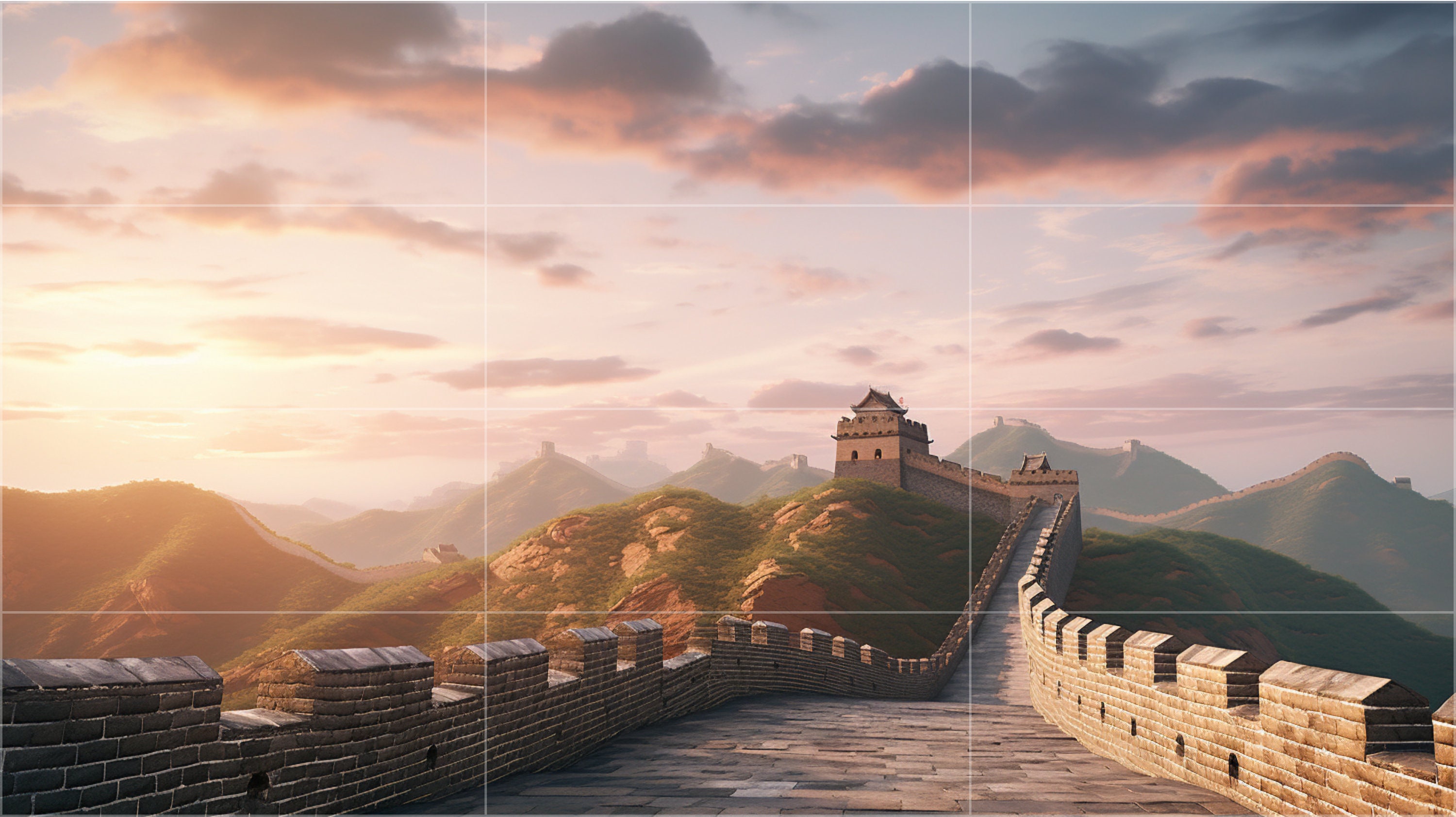 The Great Wall of China Digital Backdrop, Digital Background, Wall ...