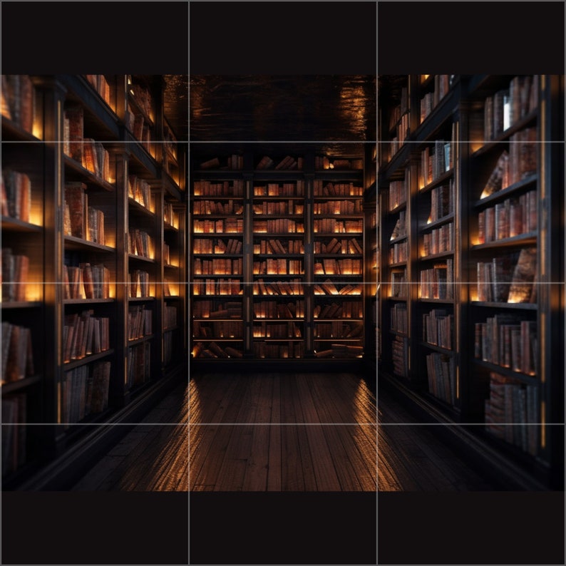 Library Digital Backdrop, Digital Background, Books Backdrop, Library ...