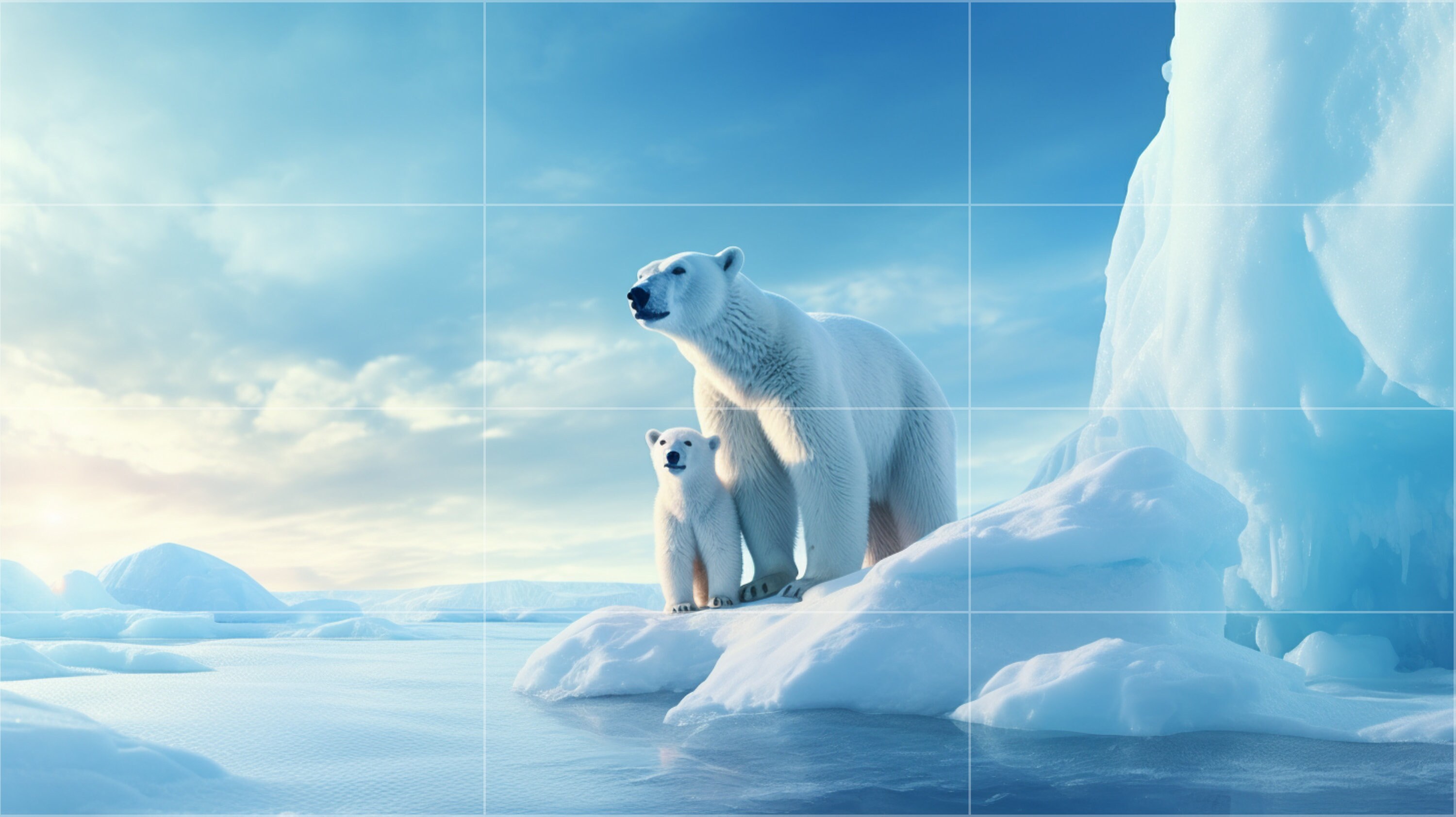 Polar Bears Digital Backdrop for Kids, Digital Background, Polar Bear ...