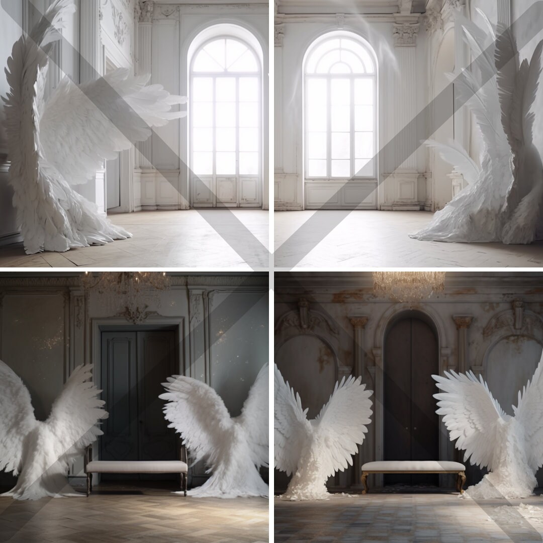 8 X Digital Backdrops, Angel Wings Digital Backgrounds, Maternity ...