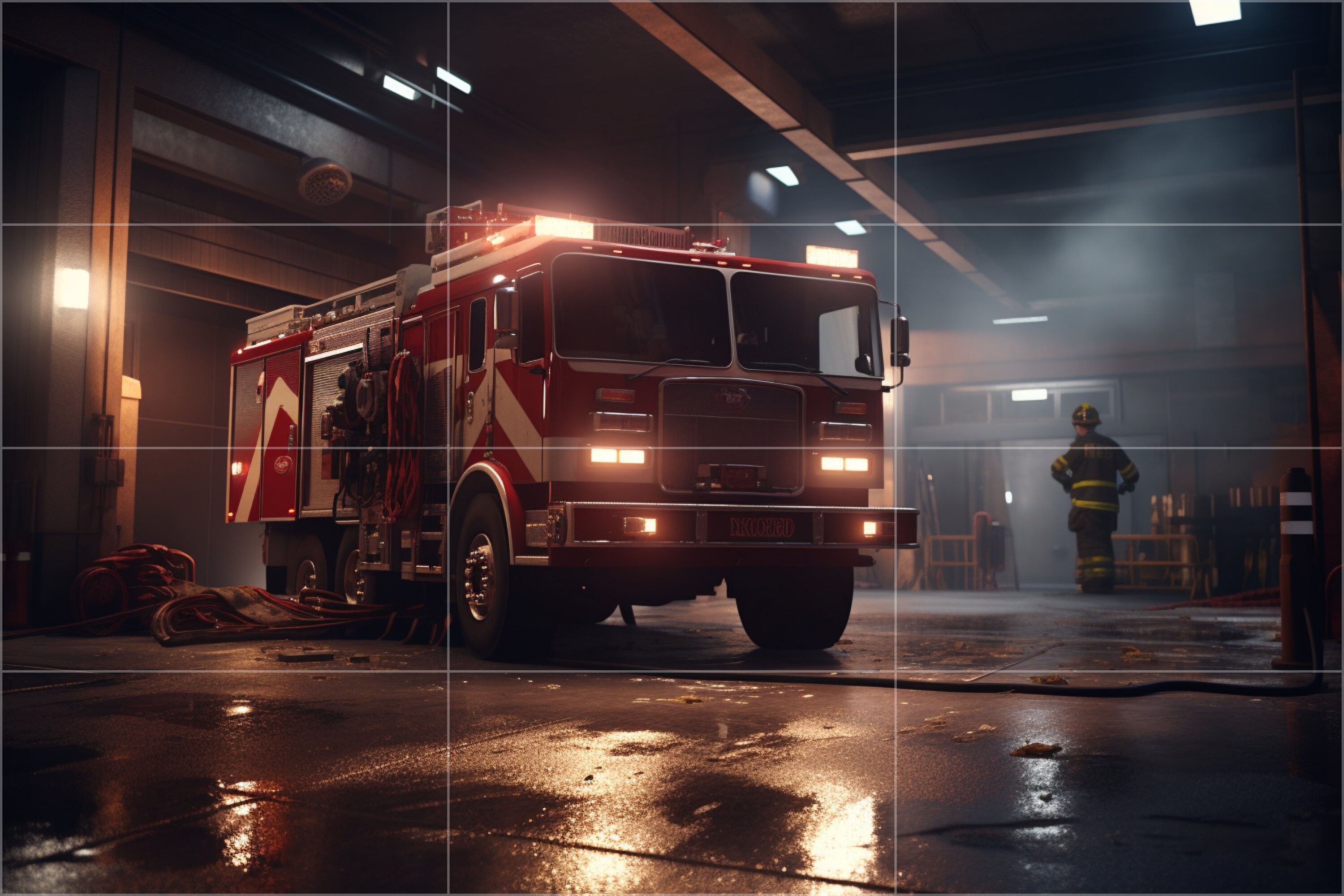 Firefighter Digital Backdrop, Digital Background, Firefighter ...