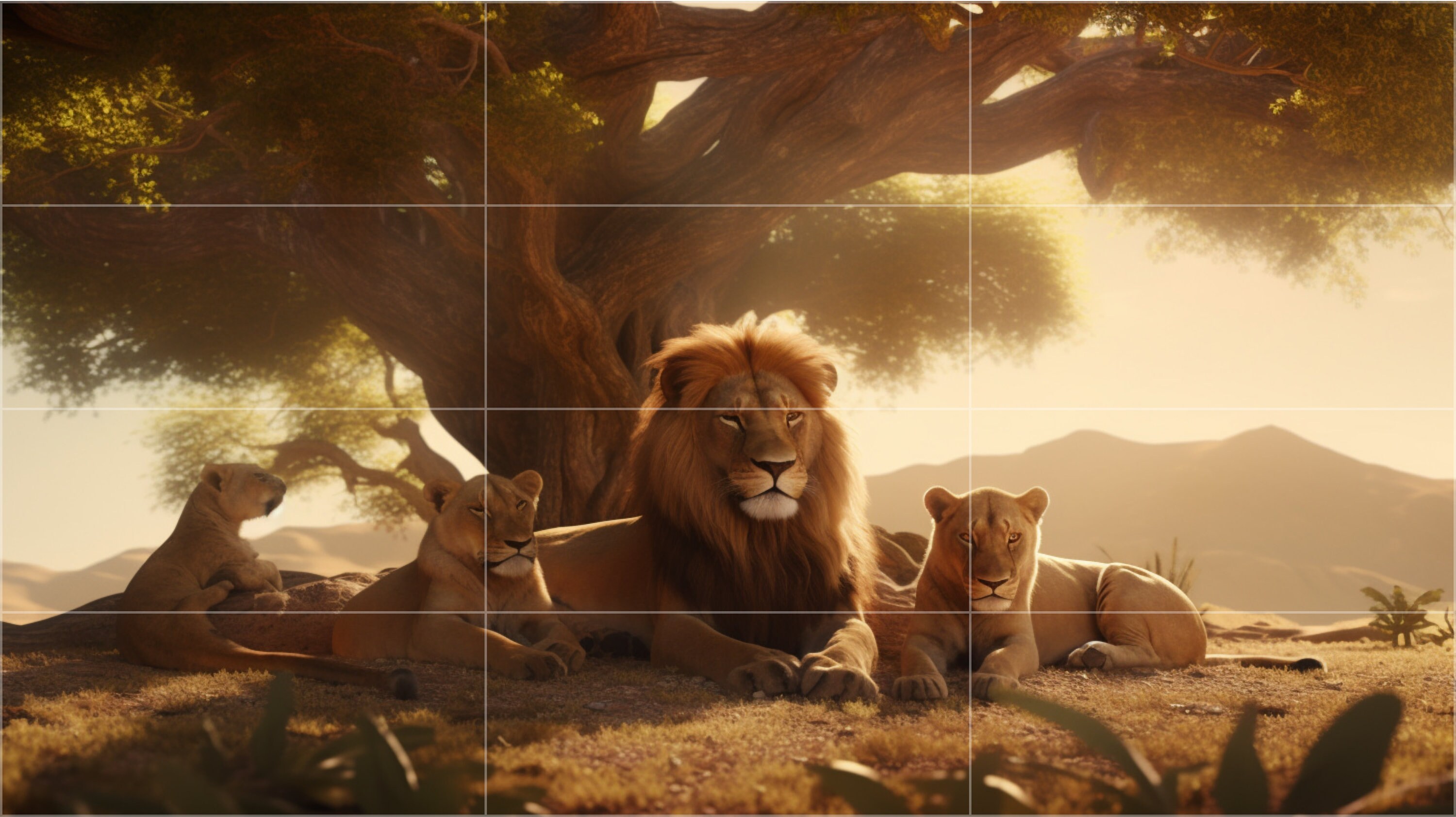 Lion Digital Backdrop, Digital Background, Lion Nature Background for ...