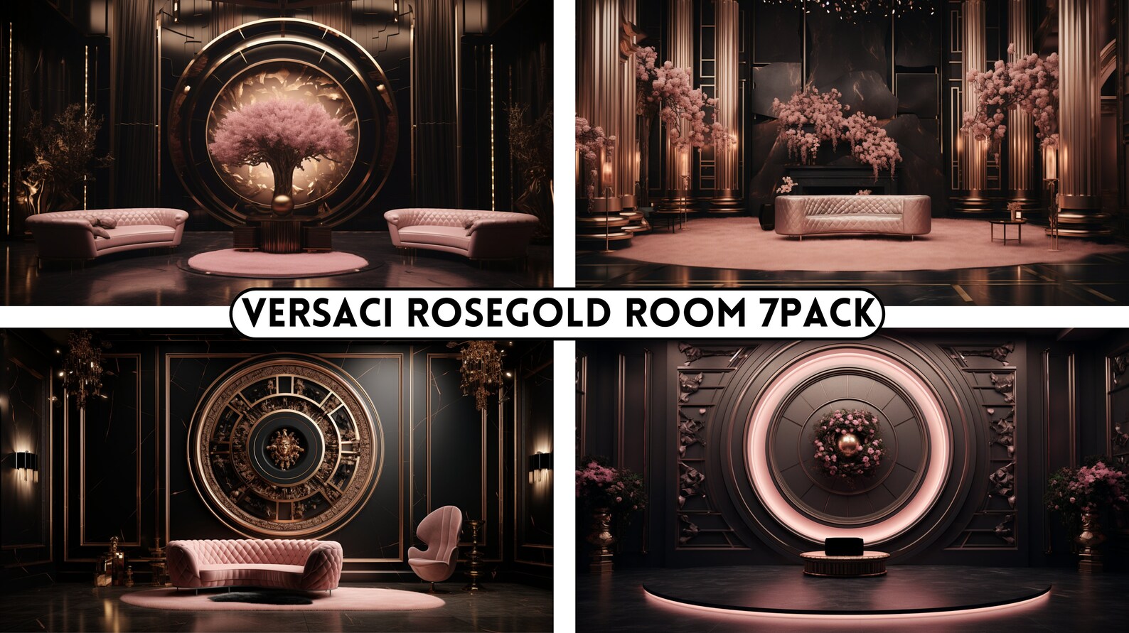 Rose Gold Versaci Room Digital Backdrop, Photoshop Backgrounds (PNG) - Etsy