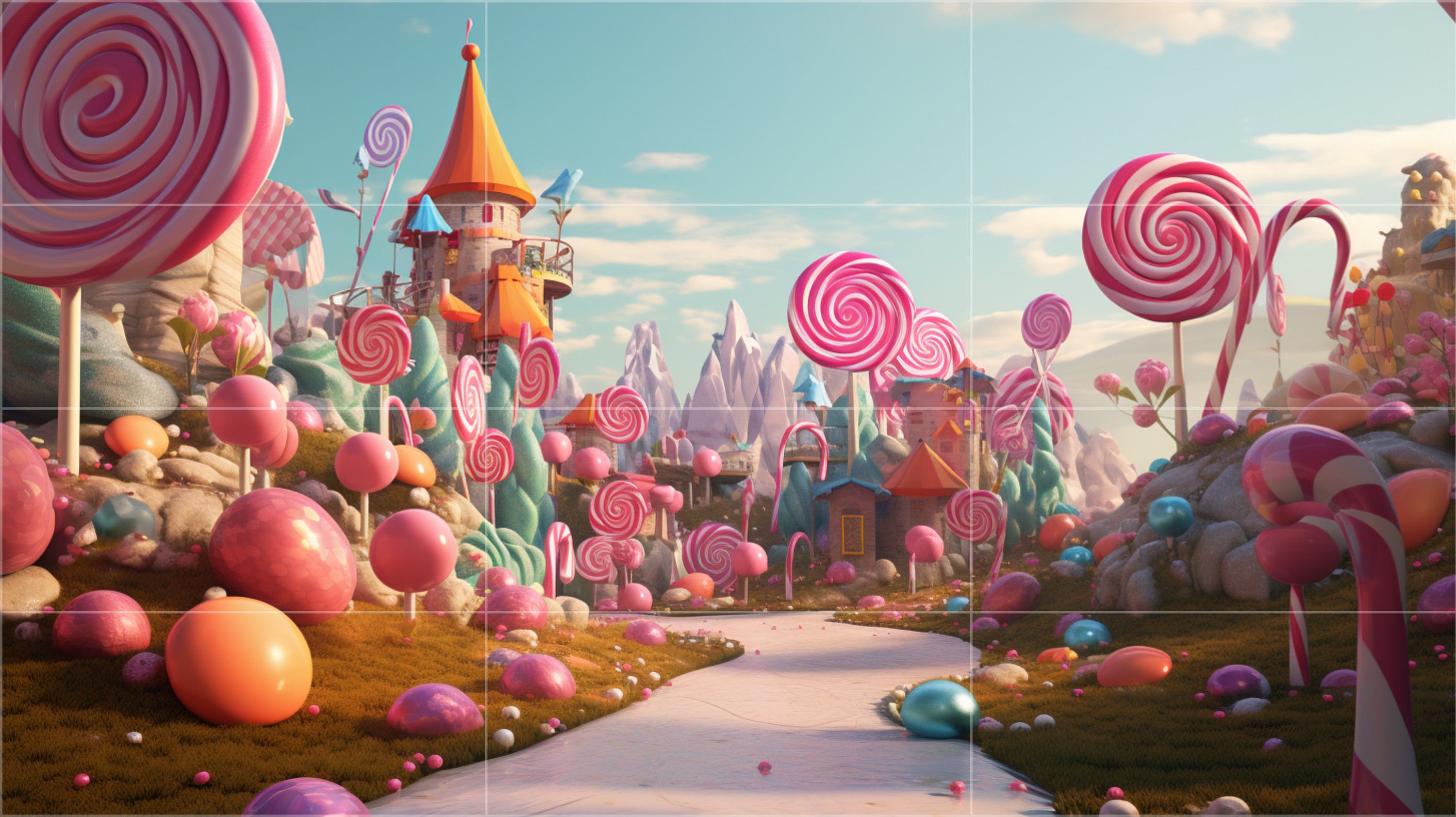 Candy Land Digital Backdrop, Digital Background, Candy Land Background ...