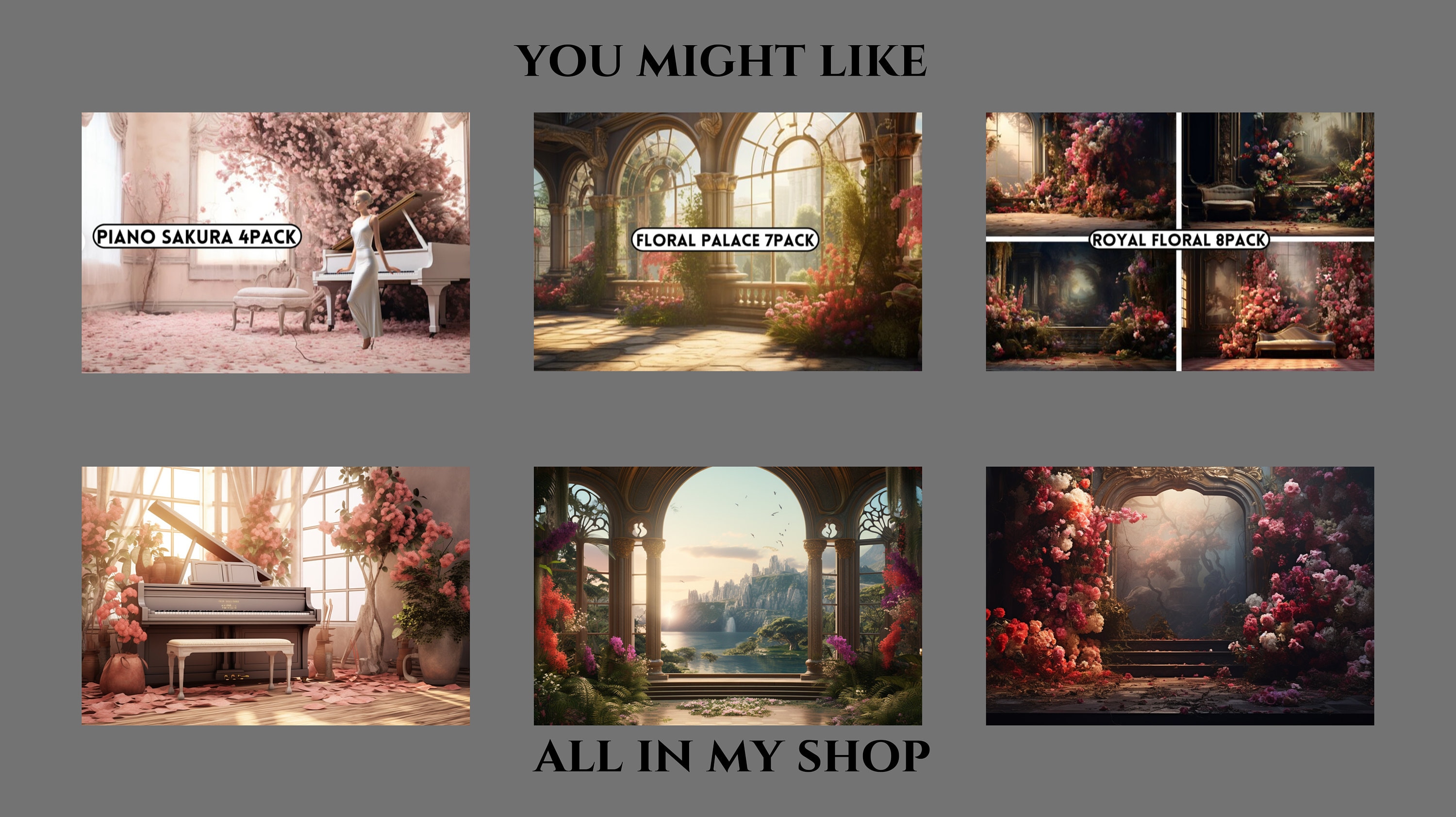 Floral Wedding Digital Backdrop, Digital Background, Wedding Background ...