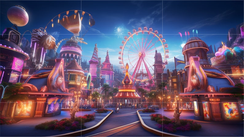 Carnival Digital Backdrop, Digital Background, Vibrant Carnival ...