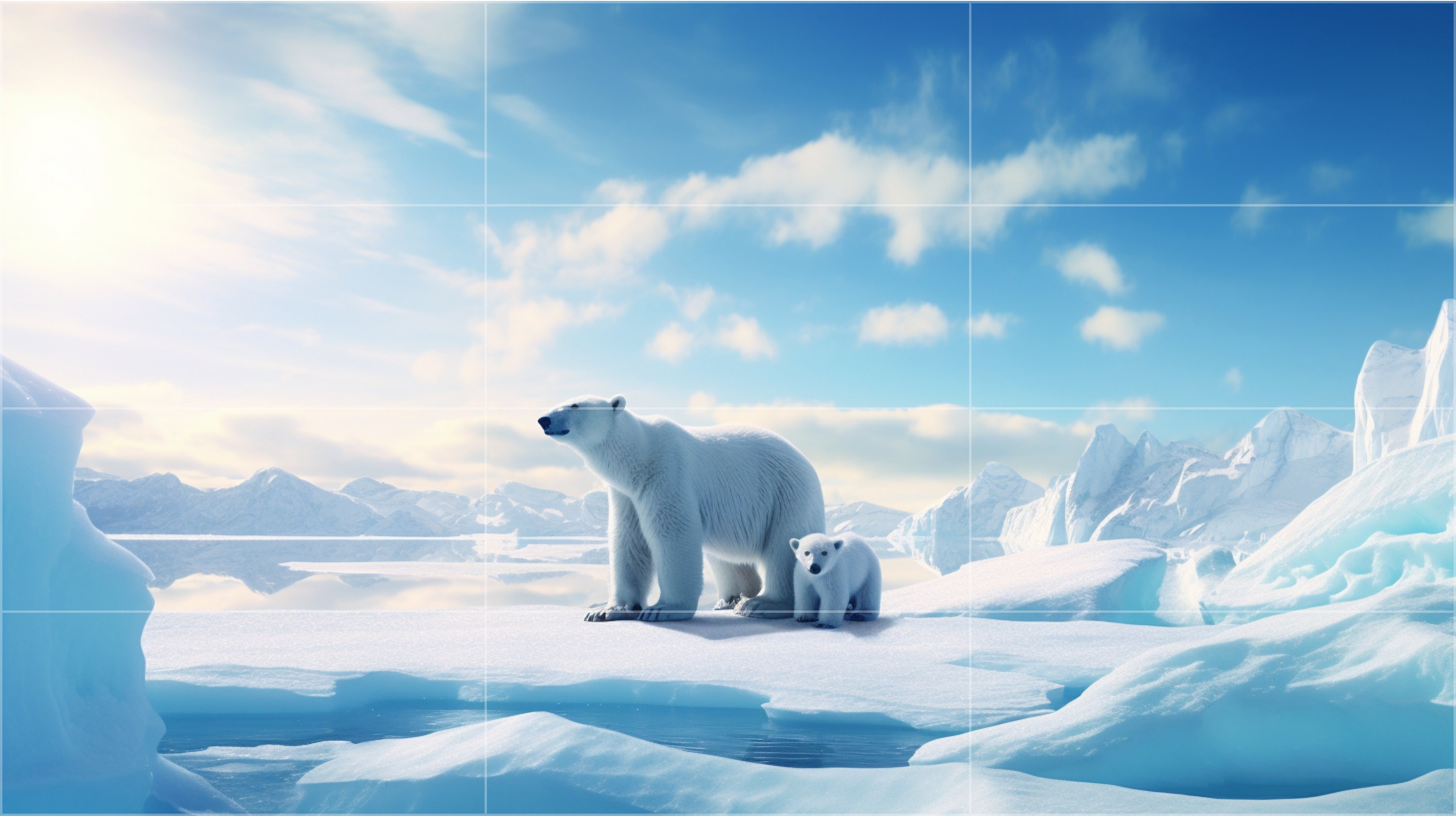 Polar Bears Digital Backdrop for Kids, Digital Background, Polar Bear ...
