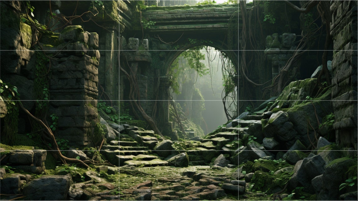 Ancient Ruins Digital Backdrop, Digital Background, Ruins Background ...