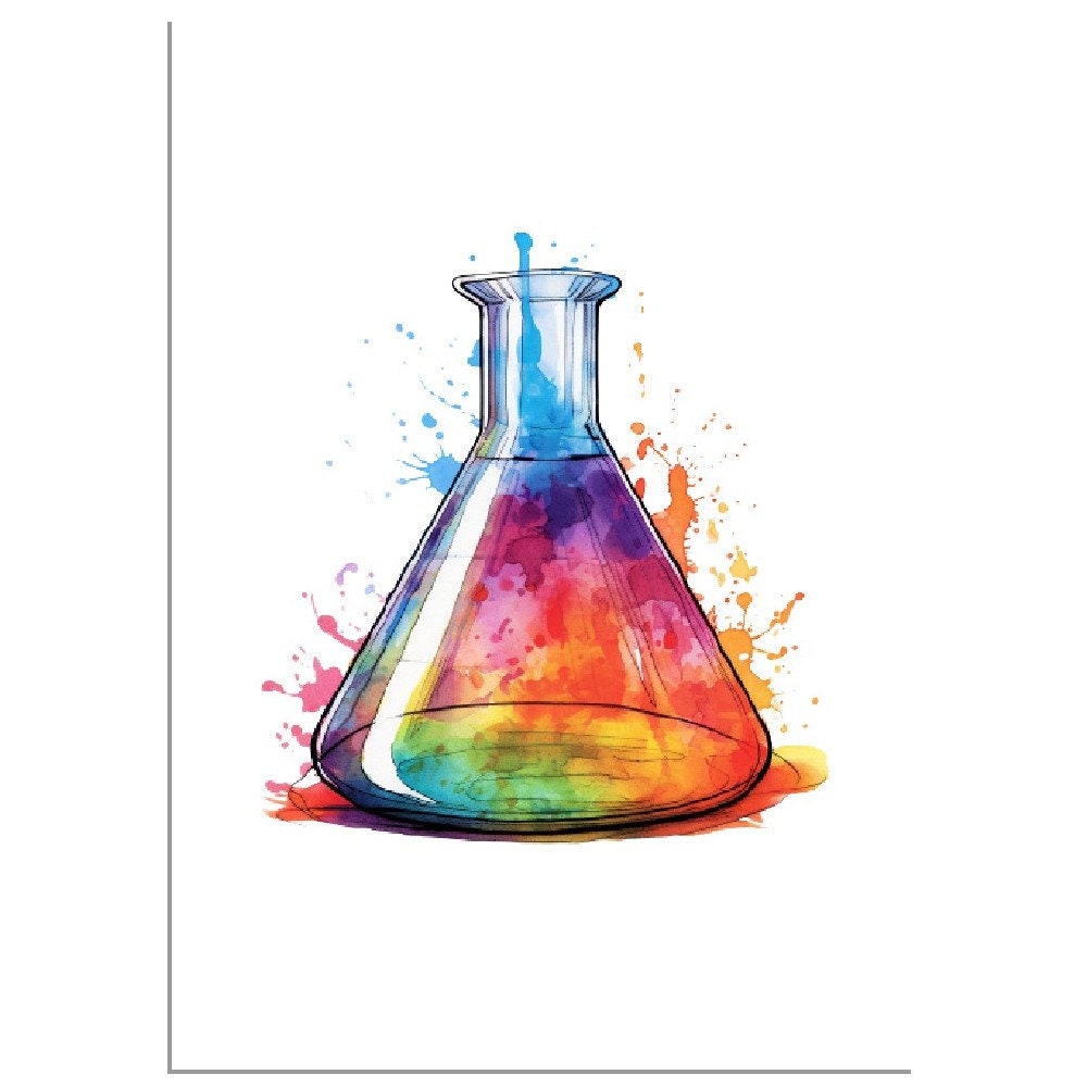 Colourful Flask Poster - A4 or A3 - Etsy