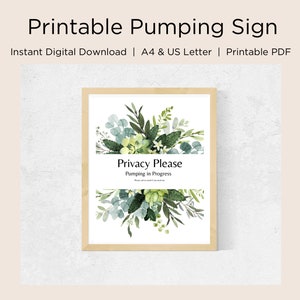 Printable Pumping in Progress Sign | Printable Breastfeeding Sign ...