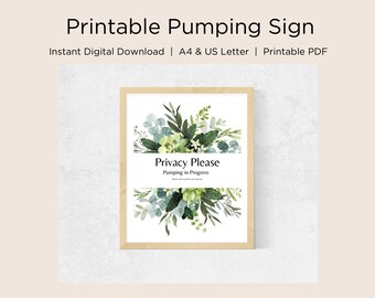 Printable Pumping in Progress Sign | Printable Breastfeeding Sign ...