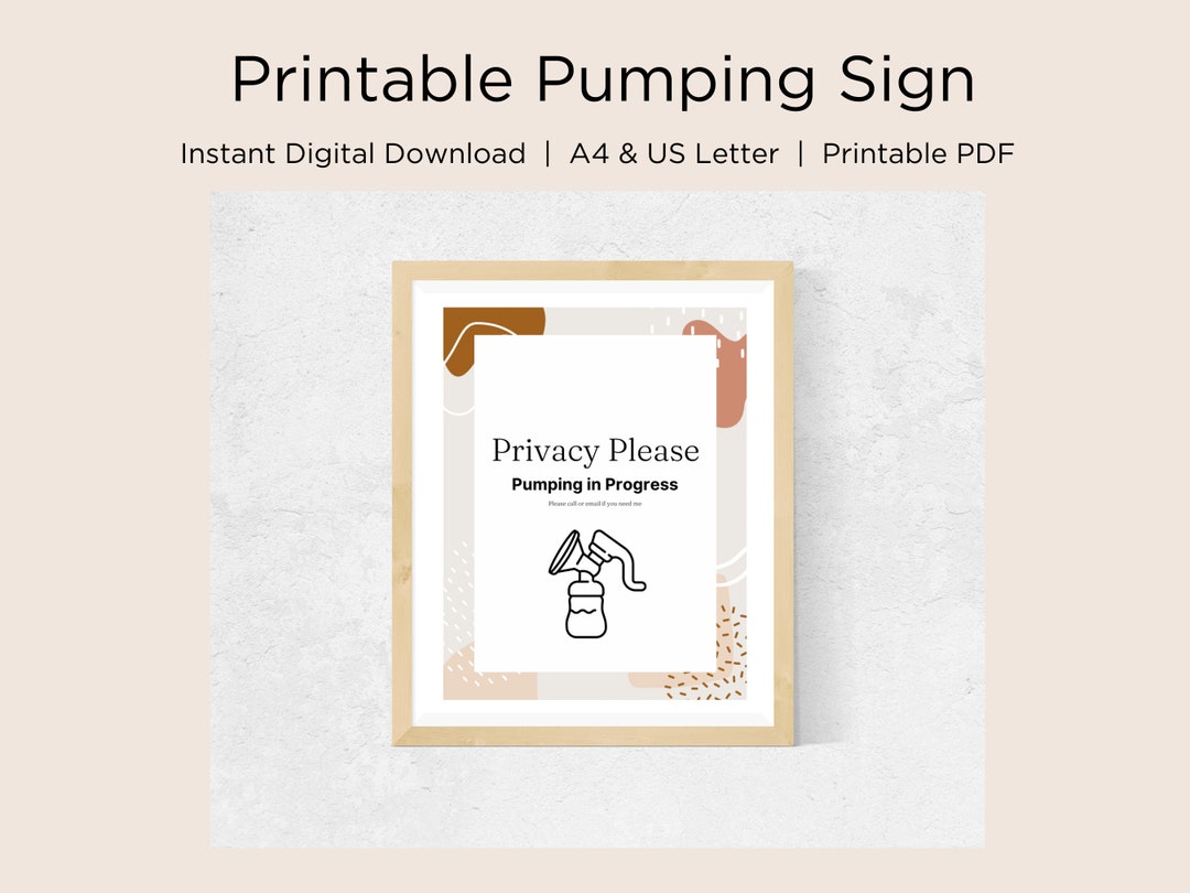 Printable Pumping in Progress Sign | Printable Breastfeeding Sign ...