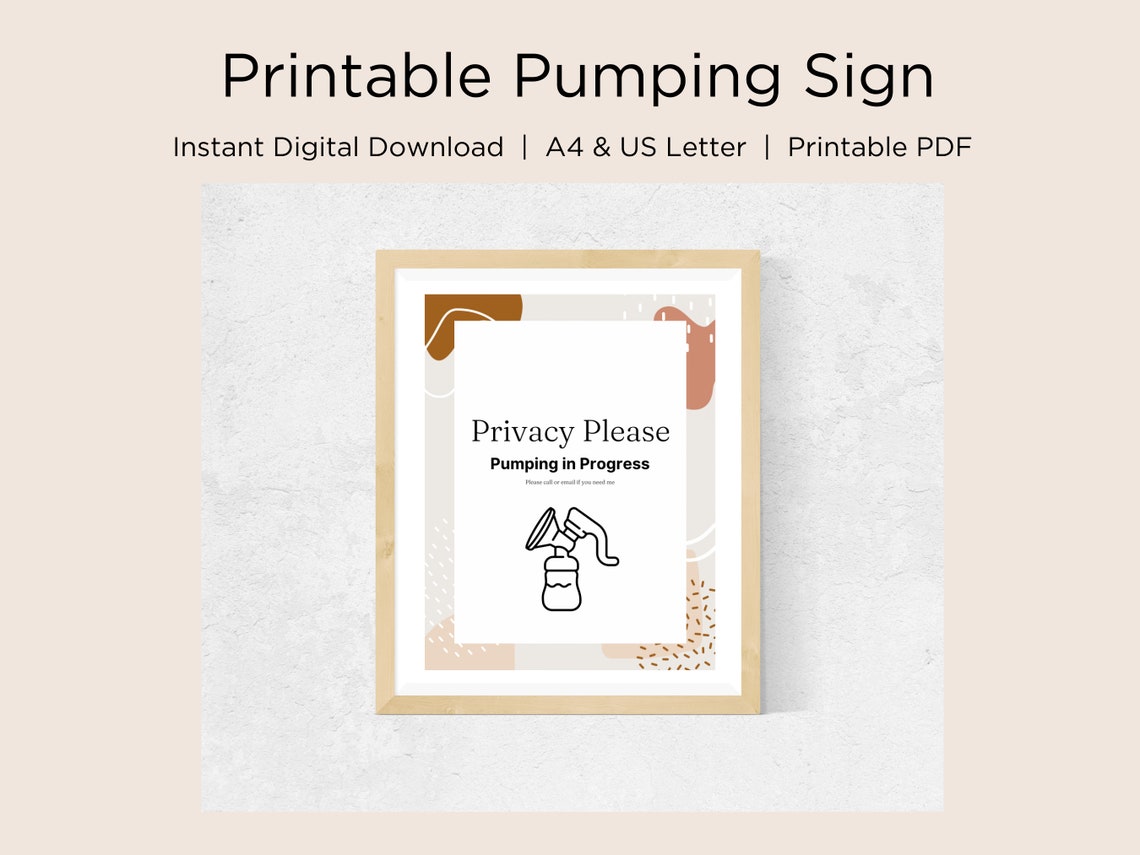 Printable Pumping in Progress Sign Printable Breastfeeding Sign Pumping ...