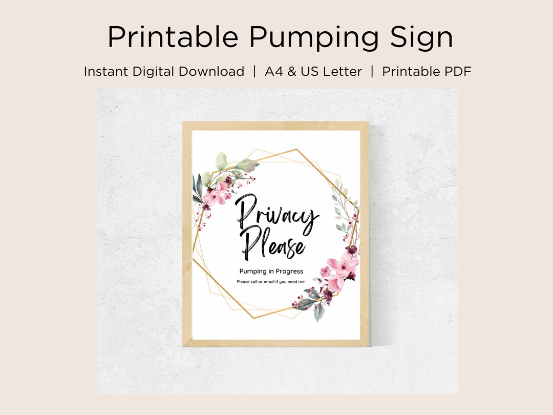 Printable Pumping in Progress Sign Printable Breastfeeding Sign Pumping ...