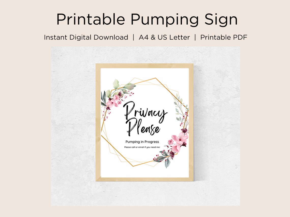 Printable Pumping in Progress Sign | Printable Breastfeeding Sign ...