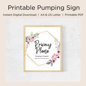 Pumping in Progress Sign | Floral Privacy Please Print (PDF) - Etsy