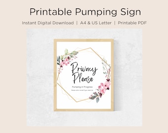 Printable Pumping in Progress Sign | Printable Breastfeeding Sign ...