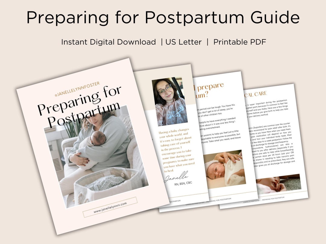 Preparing for Postpartum Guide, Postpartum Guide, Postpartum, Printable ...