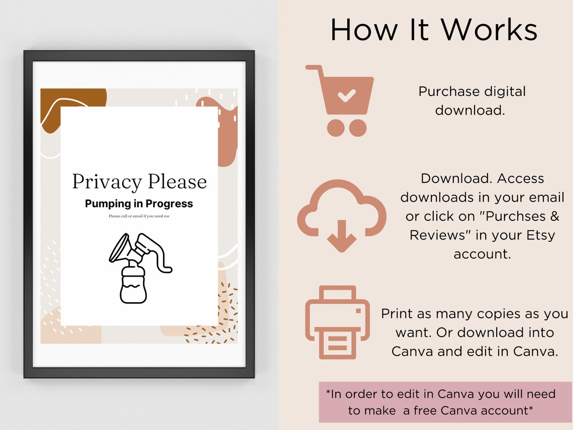 Printable Pumping in Progress Sign Printable Breastfeeding Sign Pumping ...