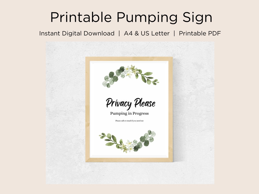 Printable Pumping in Progress Sign | Printable Breastfeeding Sign ...