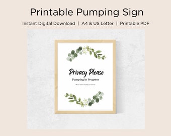 Printable Pumping in Progress Sign | Printable Breastfeeding Sign ...